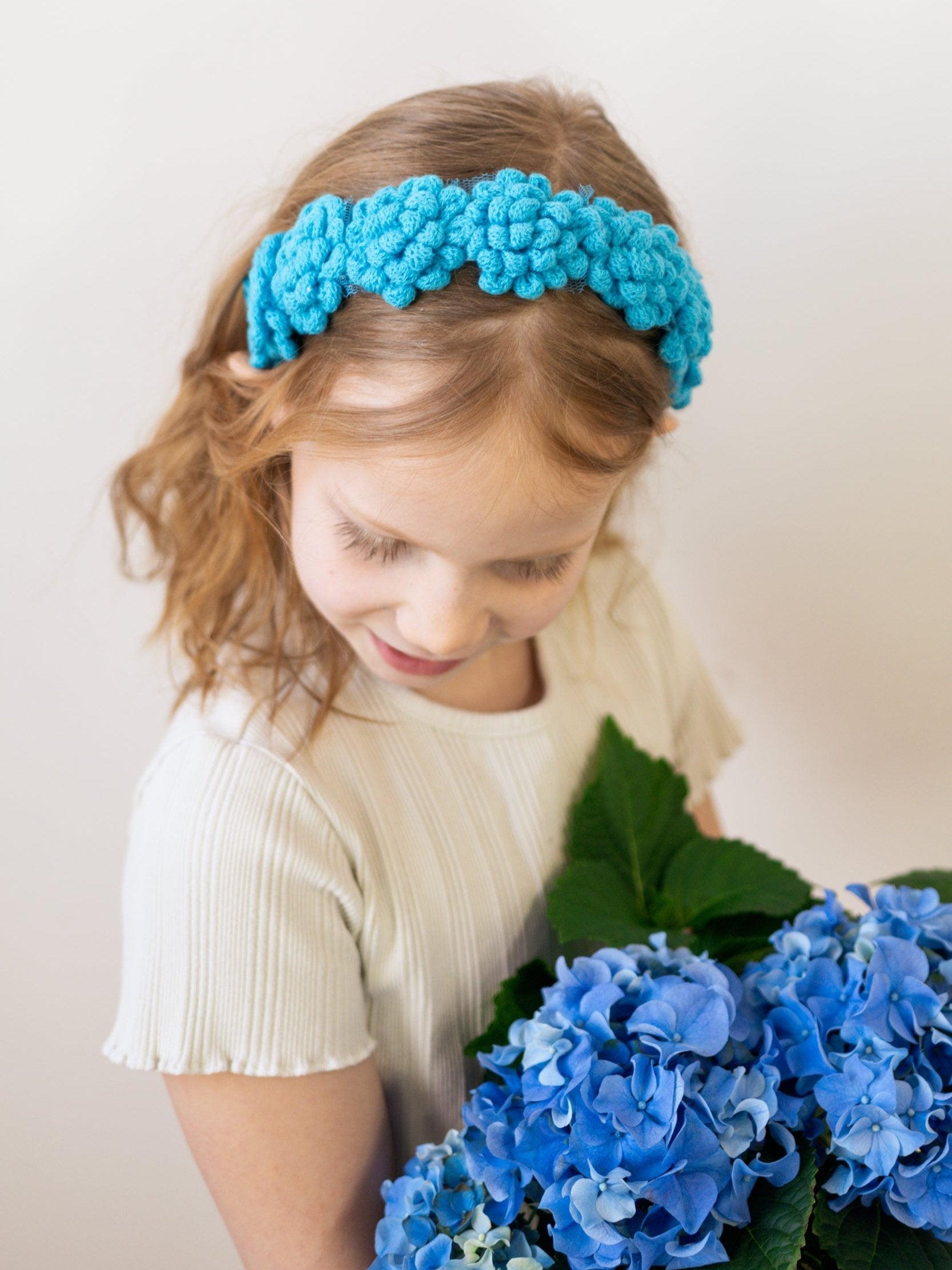 Crochet Puff Child Headband – Shy Little Witch