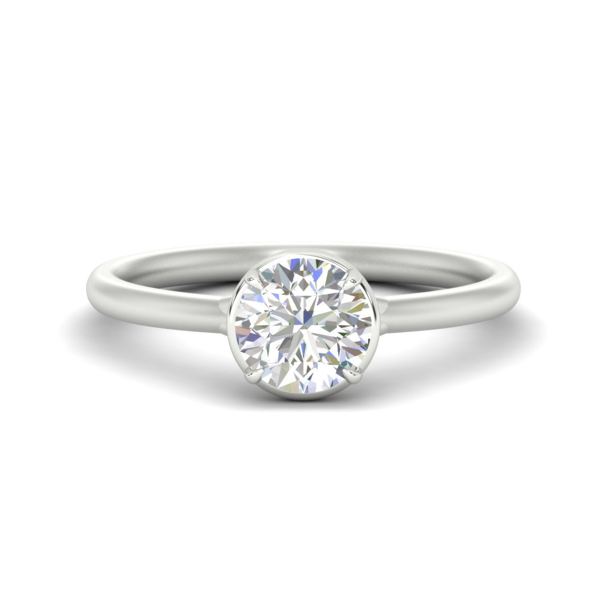 Flush Collet Solitaire Engagement Ring – Shy Little Witch